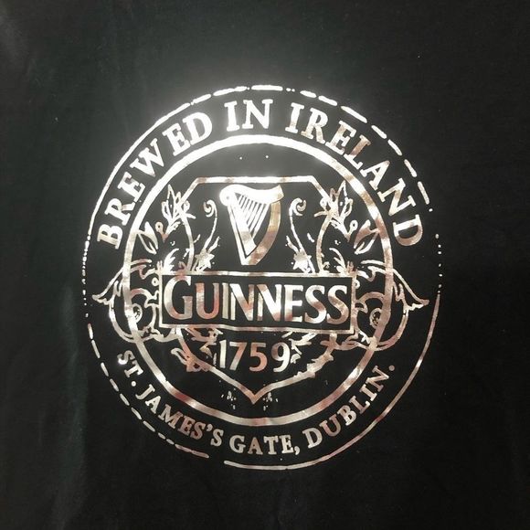 Guinness | Tops | Guinness Beer Shirt Nwt Black With Silver | Poshmark